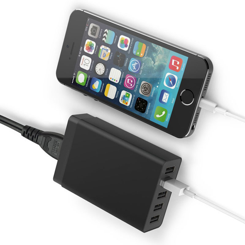 Купить ЕС разъем 40w 5v 8a 5 портов usb зарядное устройство для ipad iphone 6 смарт-телефона в ...