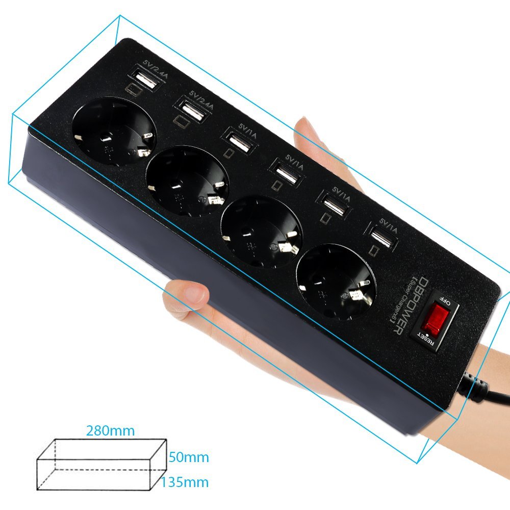 Купить dbpower путешествия адаптер с переключатель 6 usb питания ...