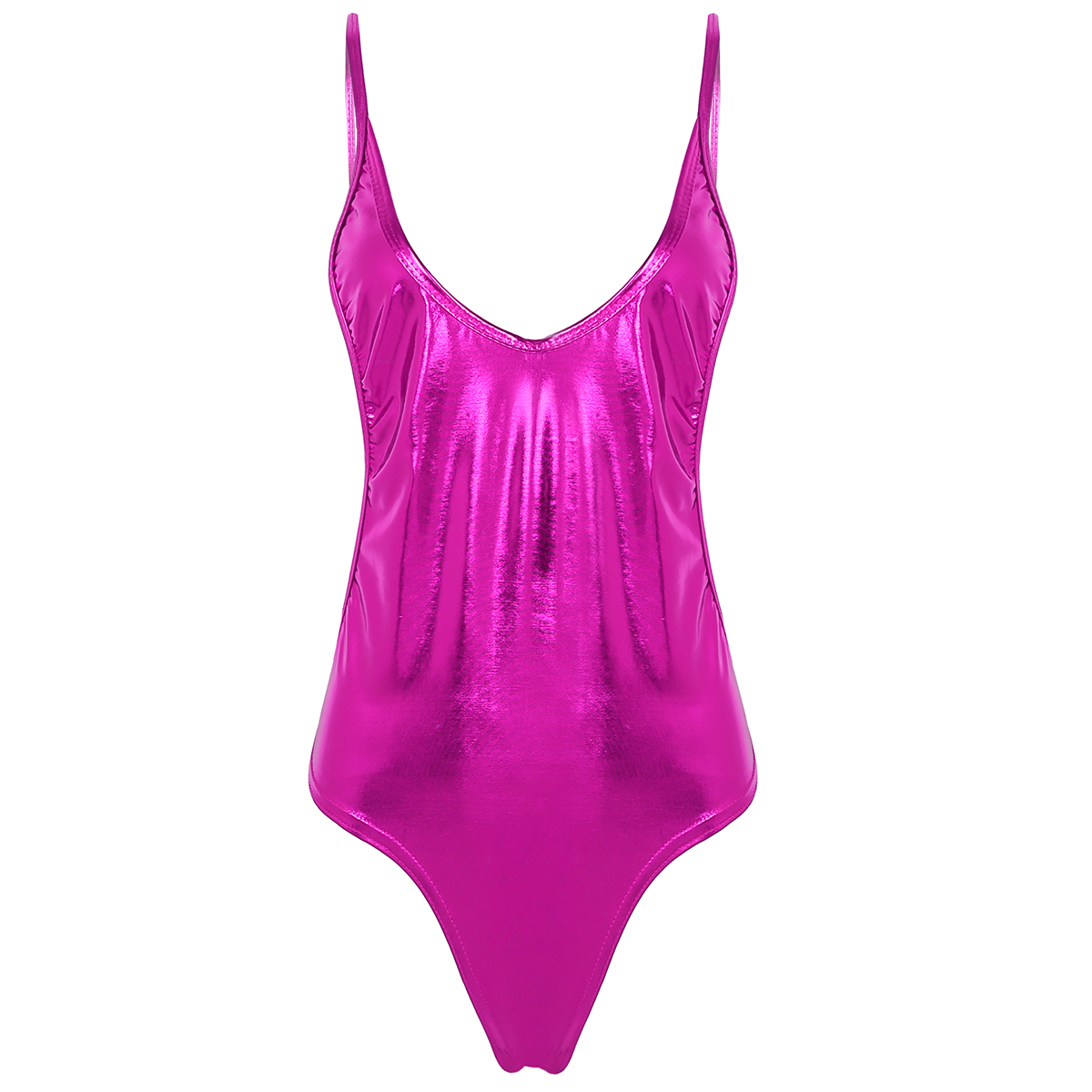 Women Sexy Bodysuit One Piece Swimsuit Thong Sleeveless Patent Leather