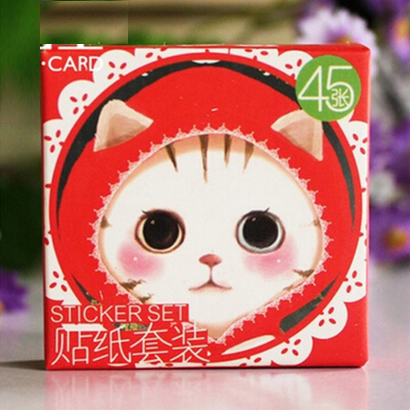 Купить 45 шт/коробка мини-кошка стикер оформитель Термоаппликации diy ...