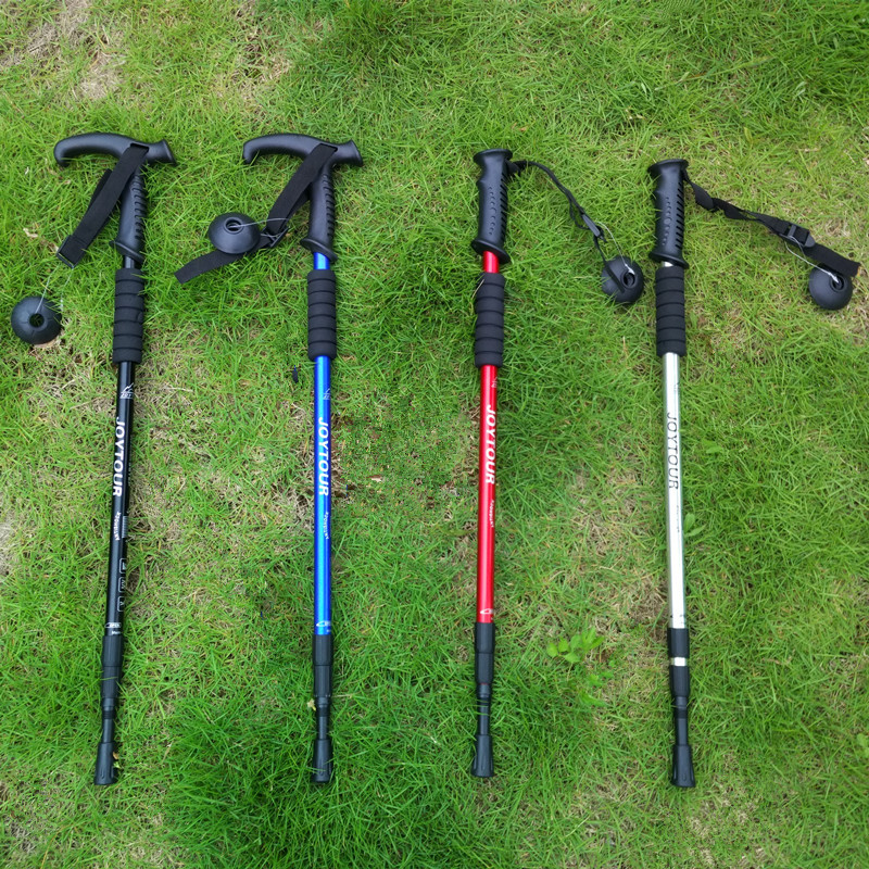 Trekking Poles 4 Hiking Pole Aluminum Alloy Nordic Walking Sticks Telescopic Stick Bastone Canes