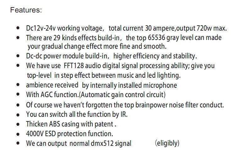 Купить светодиодные ИК контроллер музыки, dc12-24v ввода, 10А * 3 ...